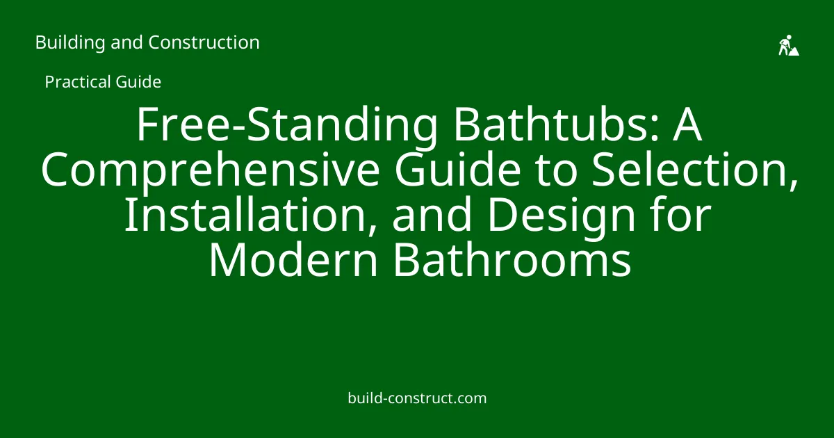 Free-Standing Bathtubs: A Comprehensive Guide to Selection ...