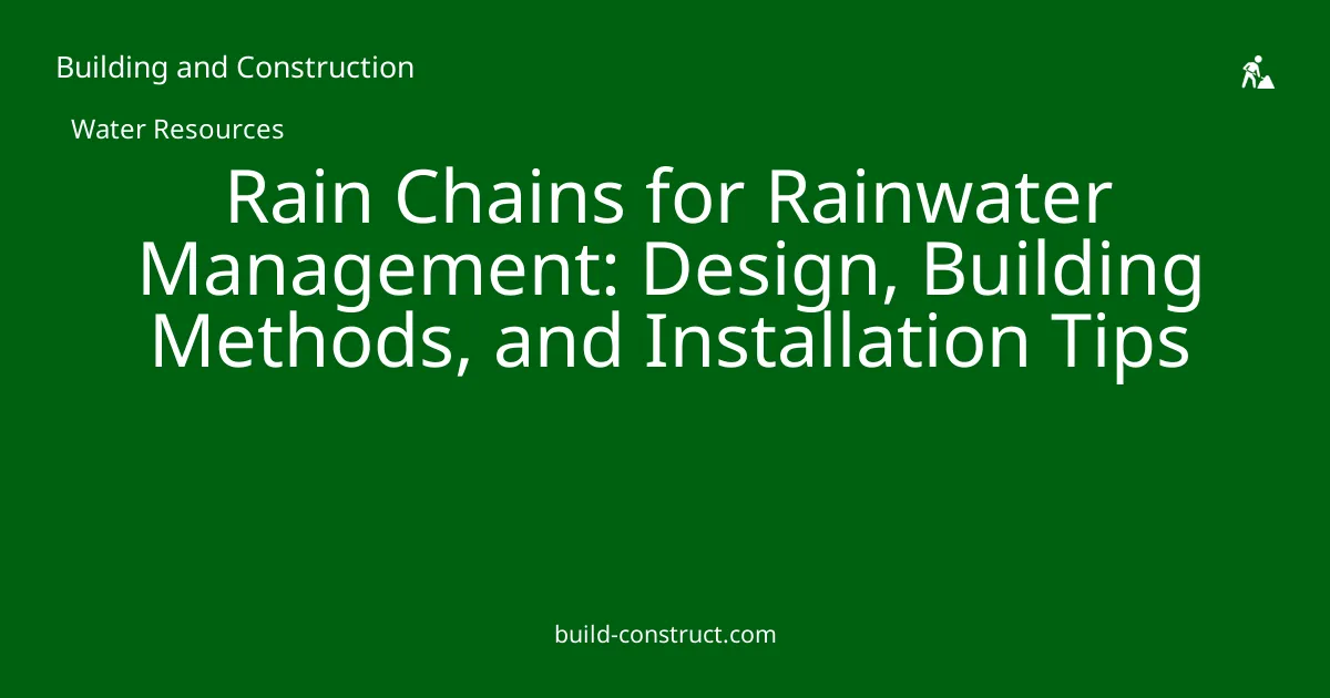 Rain Chains for Rainwater Management: Design, Building Methods, and ...