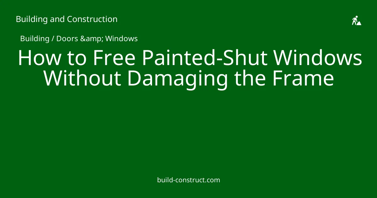 How to Free Painted-Shut Windows Without Damaging the Frame