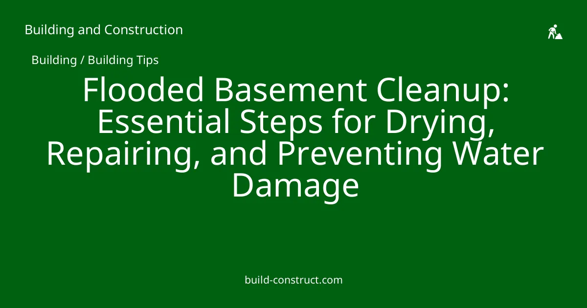 Flooded Basement Cleanup: Essential Steps for Drying, Repairing, and ...
