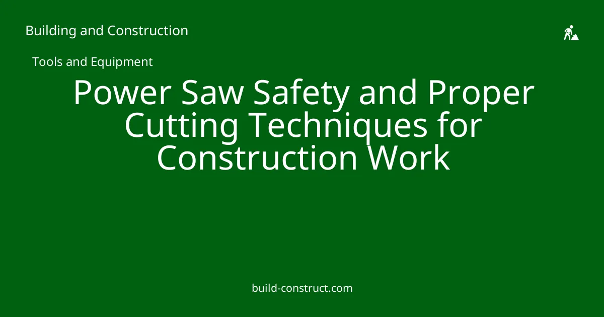Power Saw Safety and Proper Cutting Techniques for Construction Work